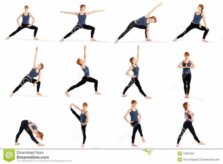 beginners and advanced six standing positions compose just after sun ...